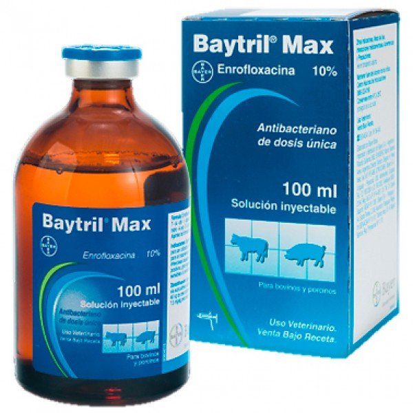 BAYTRIL MAX 250 ML – SOLUCION INYECTABLE ENROFLOXACINA LARGA ACCION ...